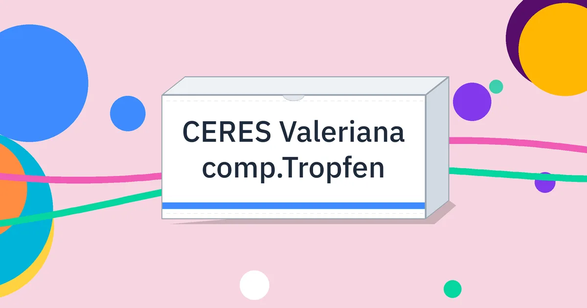 Symbolbild: Packung mit der Aufschrift CERES Valeriana comp.Tropfen (PZN 00575261) – Verfügbarkeit und Bezug in Apotheken in Frankfurt am Main
