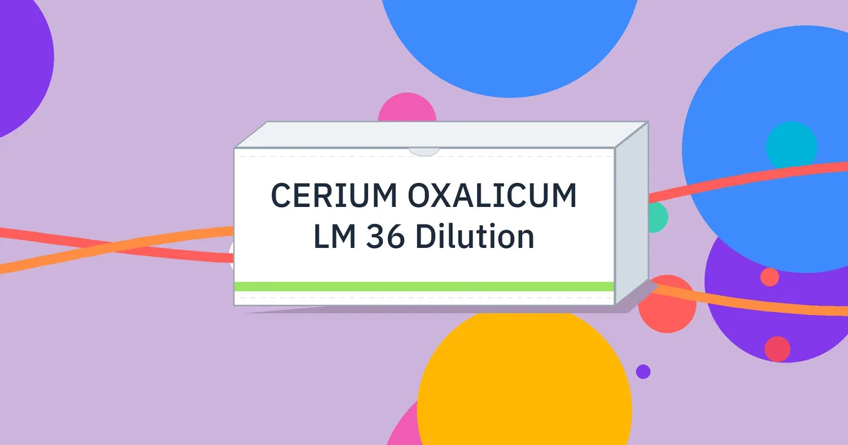 Symbolbild: Packung mit der Aufschrift CERIUM OXALICUM LM 36 Dilution (PZN 13438270) – Verfügbarkeit und Bezug in Apotheken in Frankfurt am Main
