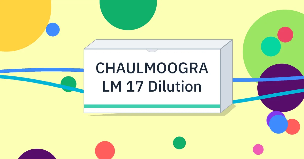 Symbolbild: Packung mit der Aufschrift CHAULMOOGRA LM 17 Dilution (PZN 13439039) – Verfügbarkeit und Bezug in Apotheken in Frankfurt am Main