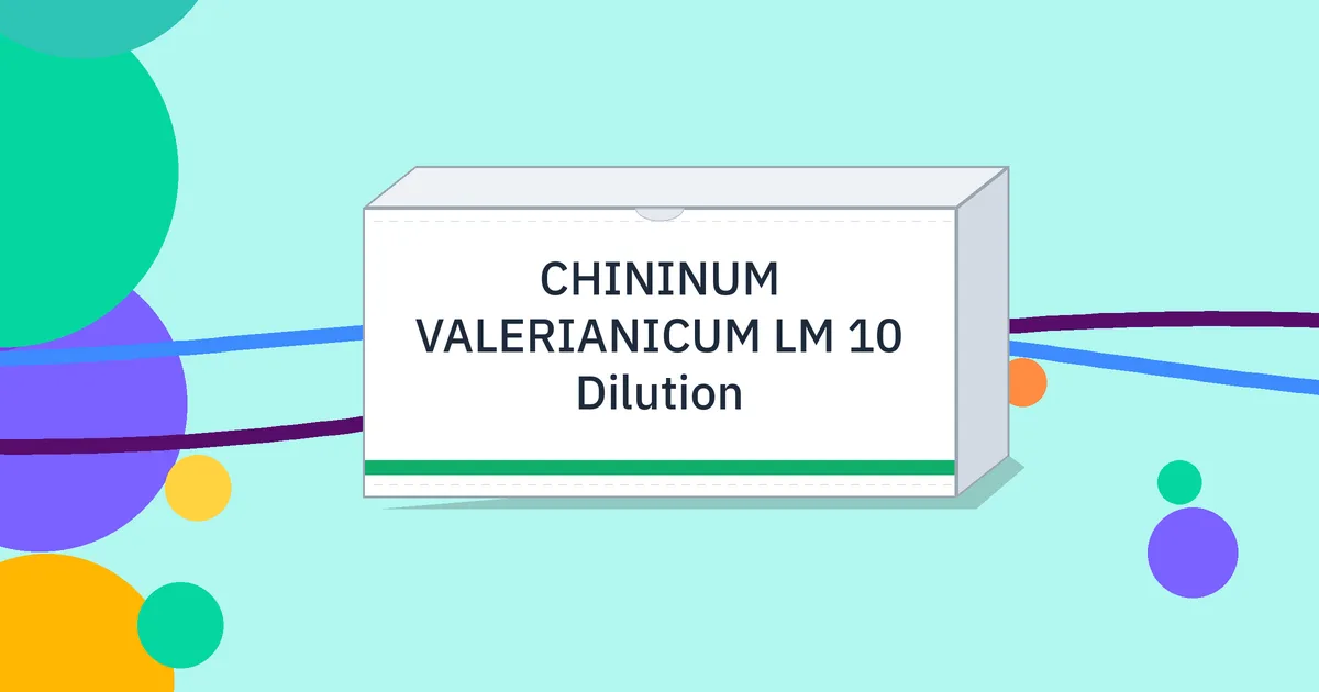Symbolbild: Packung mit der Aufschrift CHININUM VALERIANICUM LM 10 Dilution (PZN 13442685) – Verfügbarkeit und Bezug in Apotheken in Frankfurt am Main