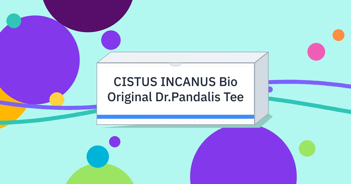 Symbolbild: Packung mit der Aufschrift CISTUS INCANUS Bio Original Dr.Pandalis Tee (PZN 04948109) – Verfügbarkeit und Bezug in Apotheken in Frankfurt am Main