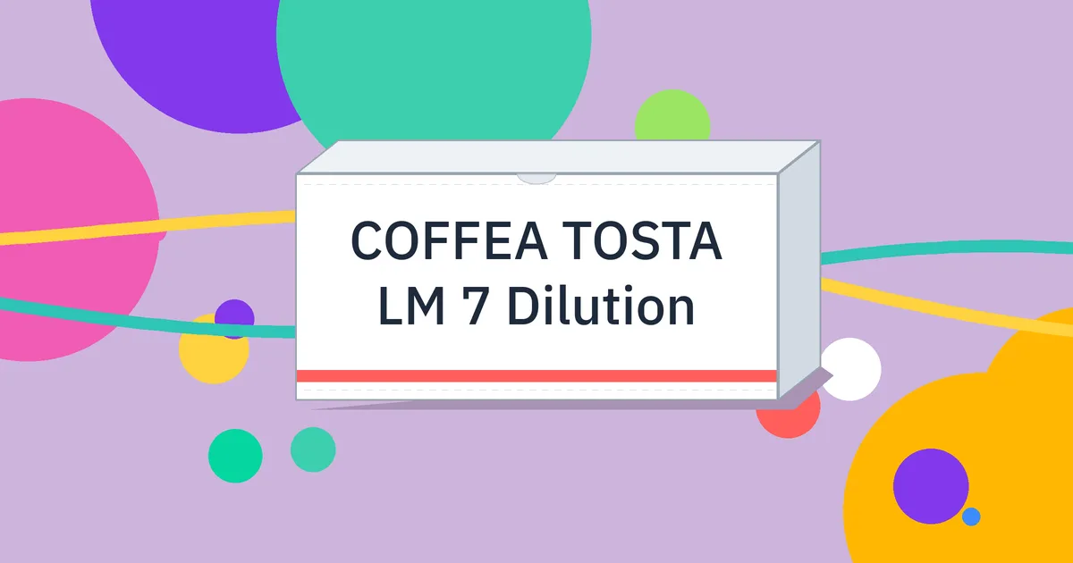 Symbolbild: Packung mit der Aufschrift COFFEA TOSTA LM 7 Dilution (PZN 12831249) – Verfügbarkeit und Bezug in Apotheken in Frankfurt am Main
