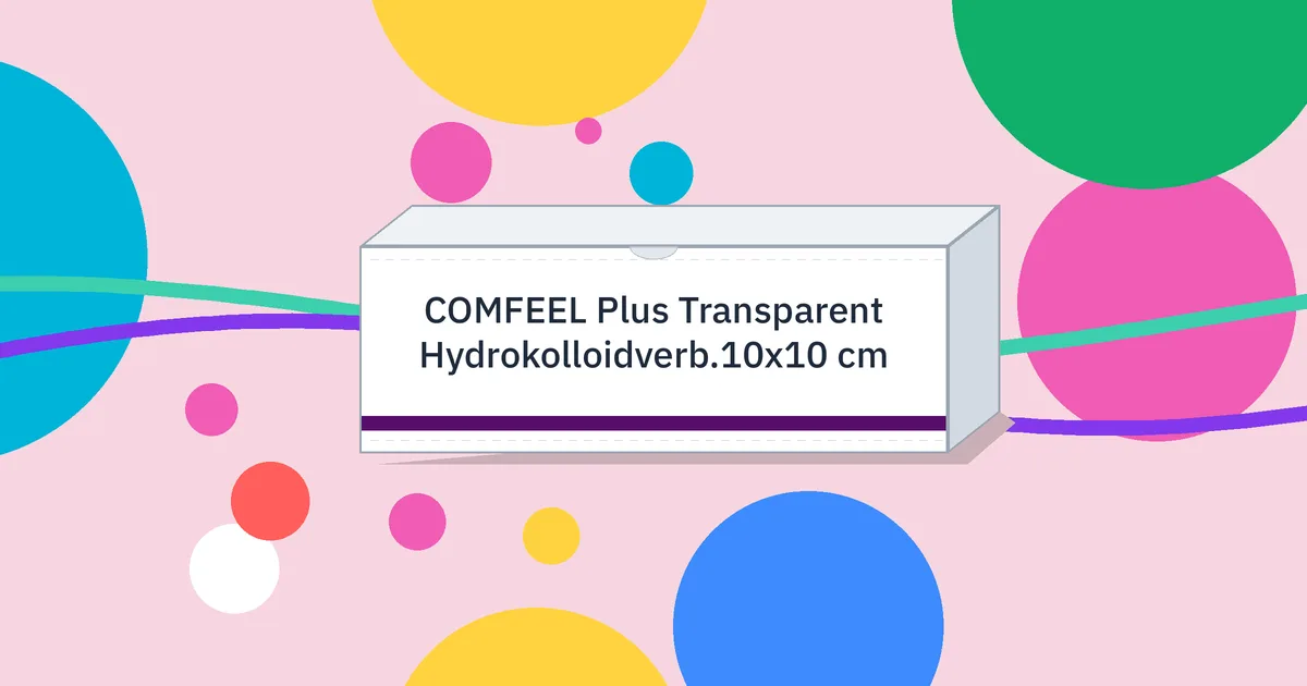 Symbolbild: Packung mit der Aufschrift COMFEEL Plus Transparent Hydrokolloidverb.10x10 cm (PZN 12342438) – Verfügbarkeit und Bezug in Apotheken in Frankfurt am Main