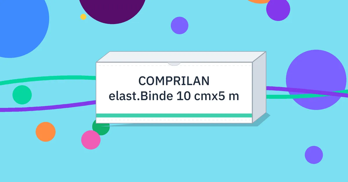 Symbolbild: Packung mit der Aufschrift COMPRILAN elast.Binde 10 cmx5 m (PZN 18166830) – Verfügbarkeit und Bezug in Apotheken in Frankfurt am Main
