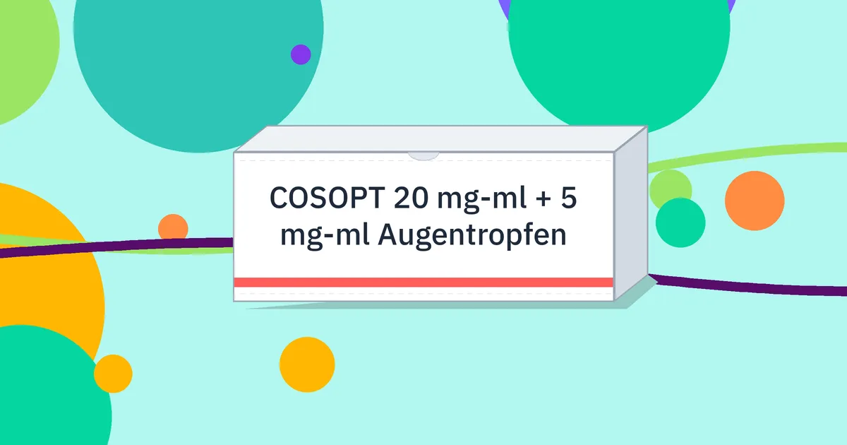 Symbolbild: Packung mit der Aufschrift COSOPT 20 mg-ml + 5 mg-ml Augentropfen (PZN 05026211) – Verfügbarkeit und Bezug in Apotheken in Frankfurt am Main