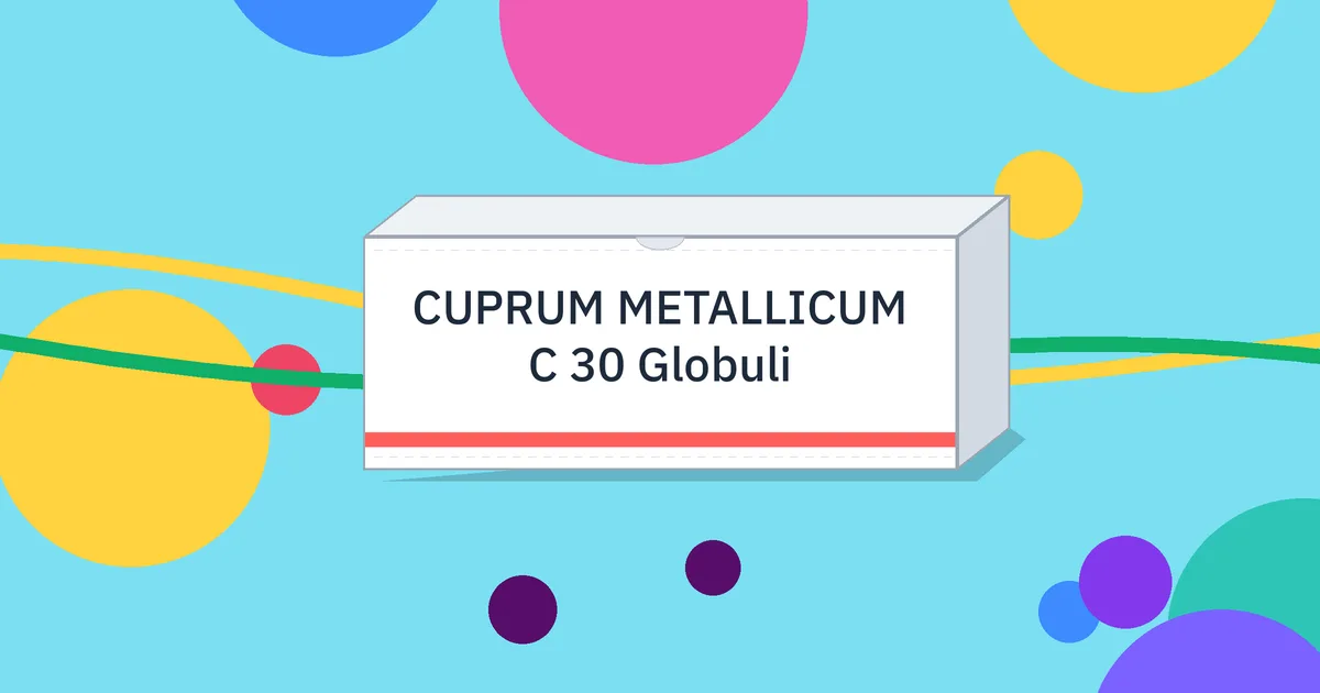 Symbolbild: Packung mit der Aufschrift CUPRUM METALLICUM C 30 Globuli (PZN 02897690) – Verfügbarkeit und Bezug in Apotheken in Frankfurt am Main