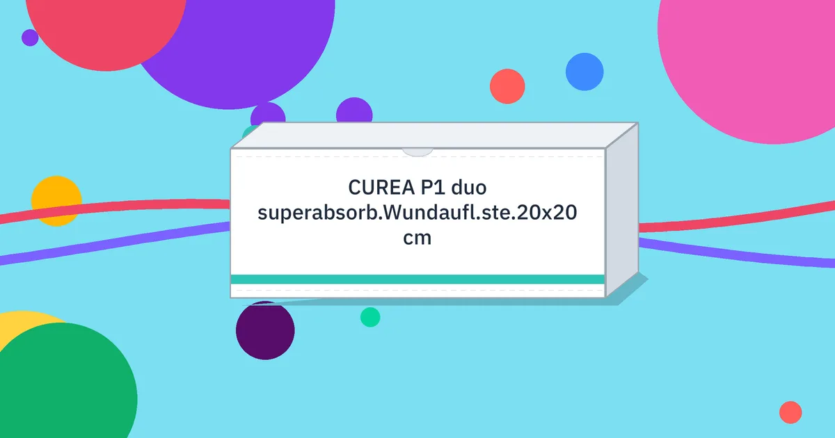 Symbolbild: Packung mit der Aufschrift CUREA P1 duo superabsorb.Wundaufl.ste.20x20 cm (PZN 10402484) – Verfügbarkeit und Bezug in Apotheken in Frankfurt am Main