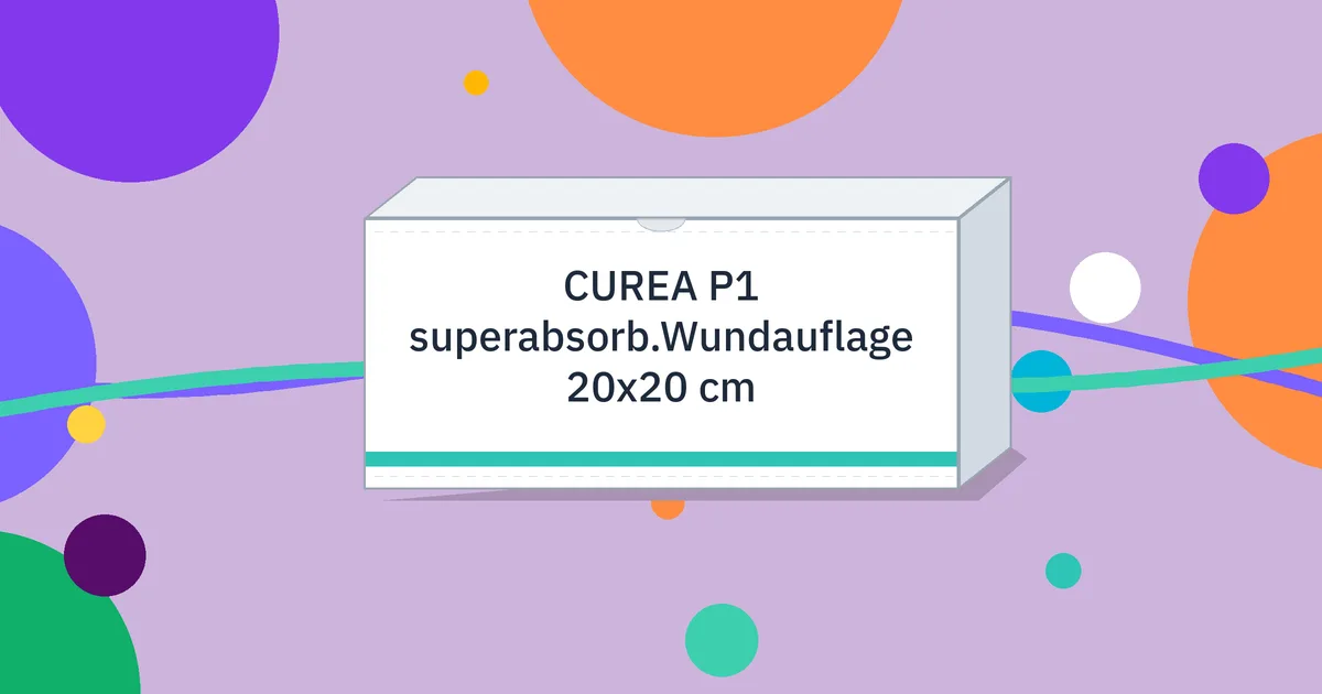 Symbolbild: Packung mit der Aufschrift CUREA P1 superabsorb.Wundauflage 20x20 cm (PZN 04122705) – Verfügbarkeit und Bezug in Apotheken in Frankfurt am Main