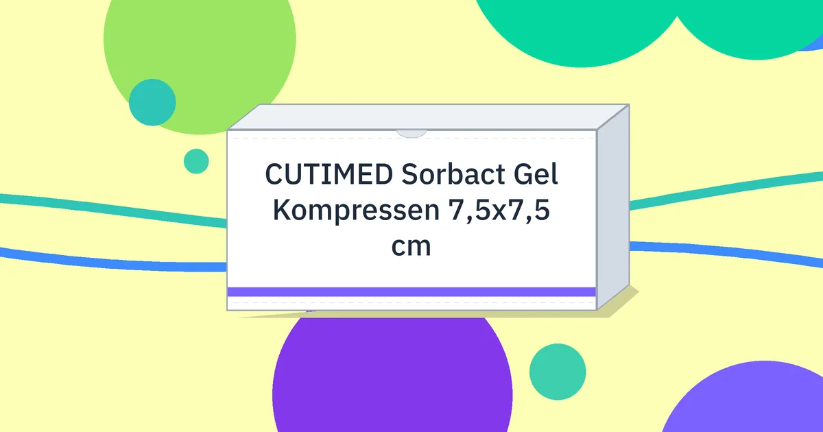 Symbolbild: Packung mit der Aufschrift CUTIMED Sorbact Gel Kompressen 7,5x7,5 cm (PZN 11285135) – Verfügbarkeit und Bezug in Apotheken in Frankfurt am Main