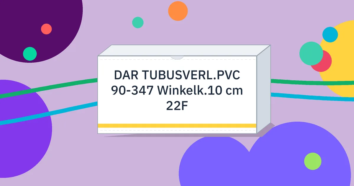 Symbolbild: Packung mit der Aufschrift DAR TUBUSVERL.PVC 90-347 Winkelk.10 cm 22F (PZN 03155387) – Verfügbarkeit und Bezug in Apotheken in Frankfurt am Main