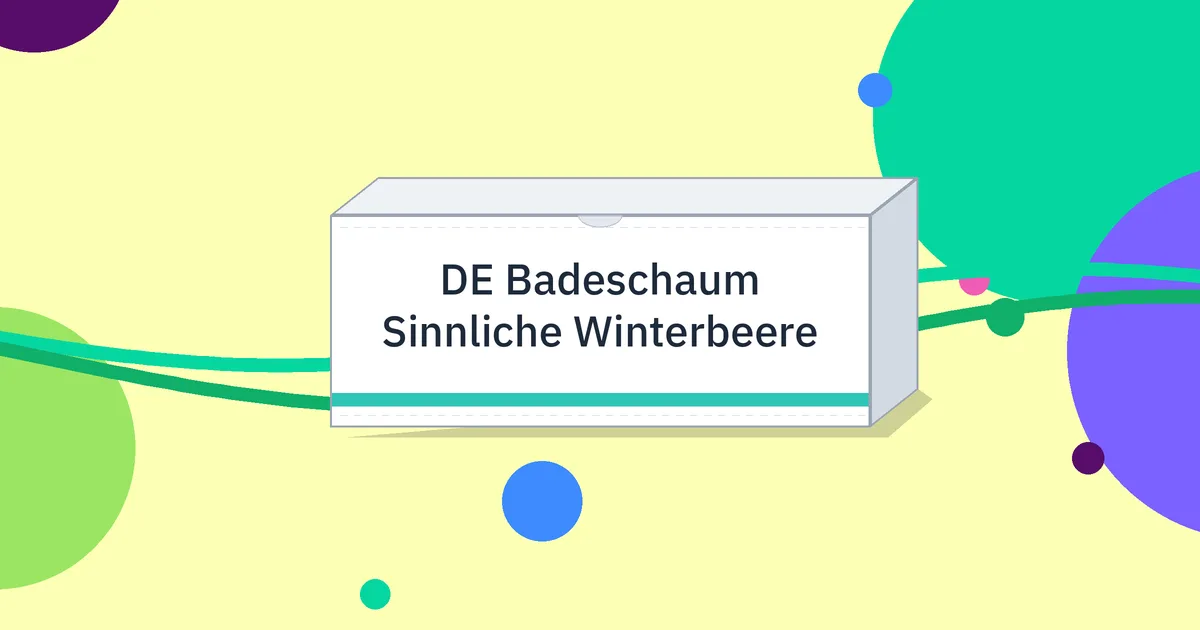 Symbolbild: Packung mit der Aufschrift DE Badeschaum Sinnliche Winterbeere (PZN 19925829) – Verfügbarkeit und Bezug in Apotheken in Frankfurt am Main