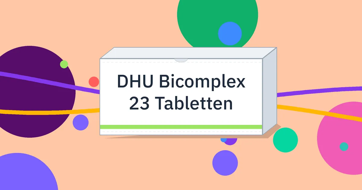 Symbolbild: Packung mit der Aufschrift DHU Bicomplex 23 Tabletten (PZN 16743186) – Verfügbarkeit und Bezug in Apotheken in Frankfurt am Main
