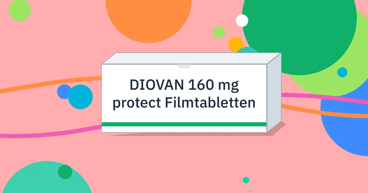 Symbolbild: Packung mit der Aufschrift DIOVAN 160 mg protect Filmtabletten (PZN 14277372) – Verfügbarkeit und Bezug in Apotheken in Frankfurt am Main