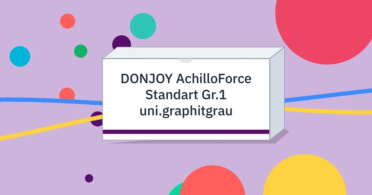 Symbolbild: Packung mit der Aufschrift DONJOY AchilloForce Standart Gr.1 uni.graphitgrau (PZN 19858056) – Verfügbarkeit und Bezug in Apotheken in Frankfurt am Main