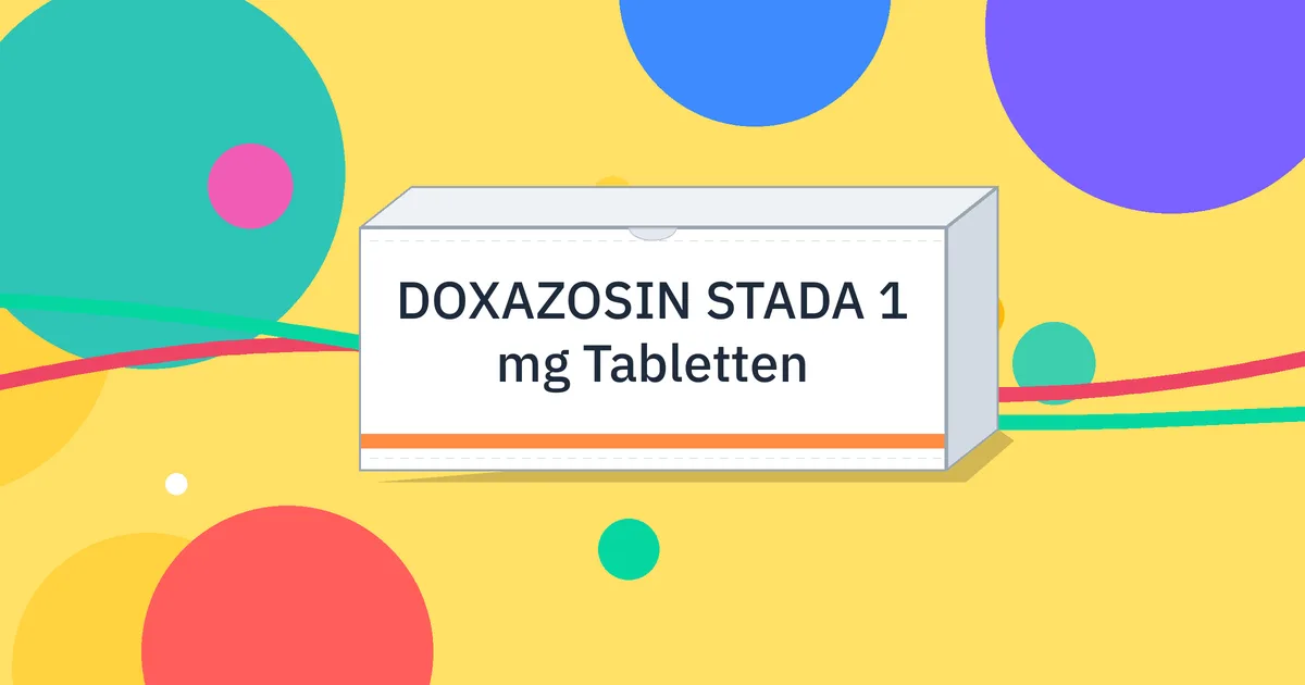 Symbolbild: Packung mit der Aufschrift DOXAZOSIN STADA 1 mg Tabletten (PZN 00191974) – Verfügbarkeit und Bezug in Apotheken in Frankfurt am Main