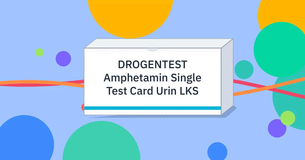 Symbolbild: Packung mit der Aufschrift DROGENTEST Amphetamin Single Test Card Urin LKS (PZN 03684447) – Verfügbarkeit und Bezug in Apotheken in Frankfurt am Main