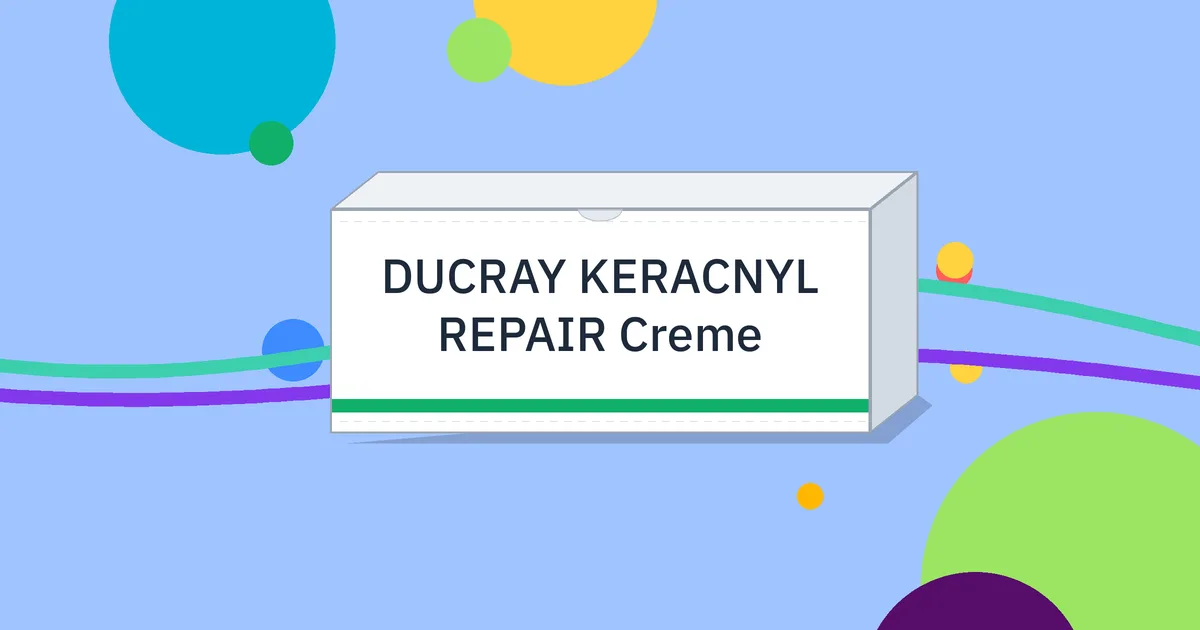 Symbolbild: Packung mit der Aufschrift DUCRAY KERACNYL REPAIR Creme (PZN 11857755) – Verfügbarkeit und Bezug in Apotheken in Frankfurt am Main
