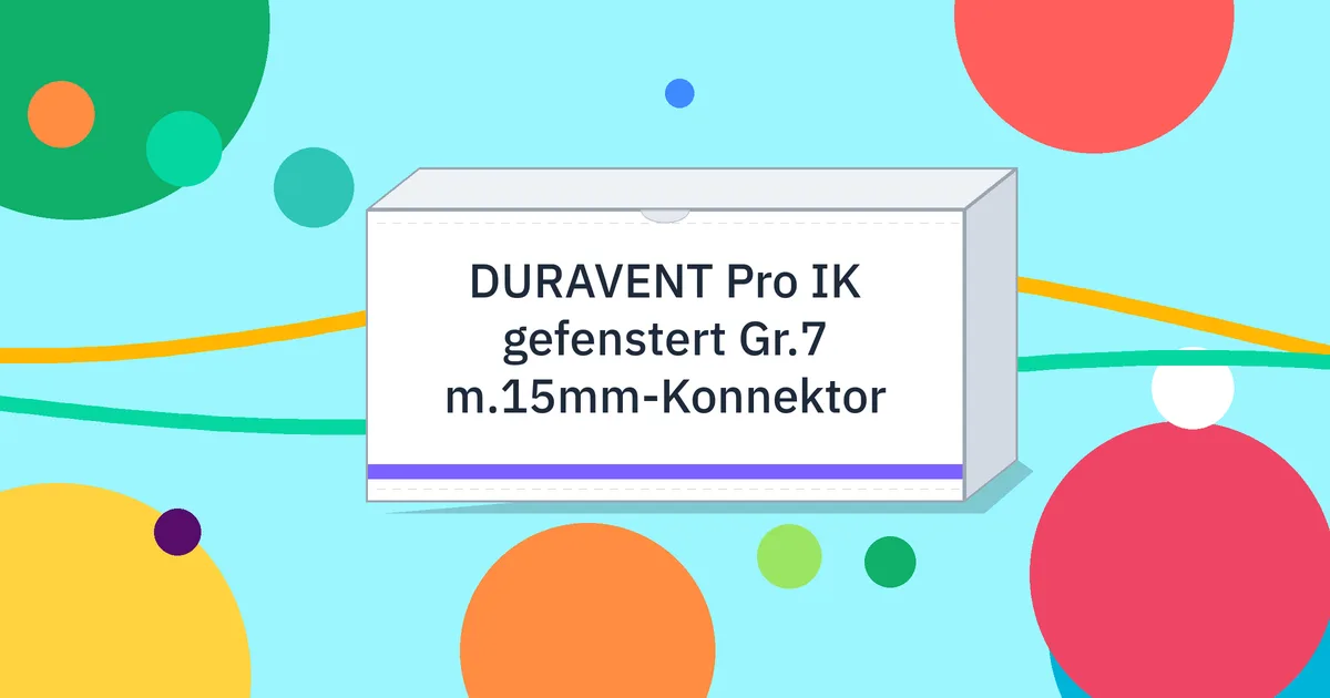 Symbolbild: Packung mit der Aufschrift DURAVENT Pro IK gefenstert Gr.7 m.15mm-Konnektor (PZN 19243811) – Verfügbarkeit und Bezug in Apotheken in Frankfurt am Main