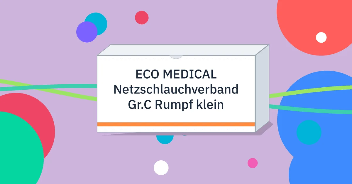 Symbolbild: Packung mit der Aufschrift ECO MEDICAL Netzschlauchverband Gr.C Rumpf klein (PZN 00729586) – Verfügbarkeit und Bezug in Apotheken in Frankfurt am Main