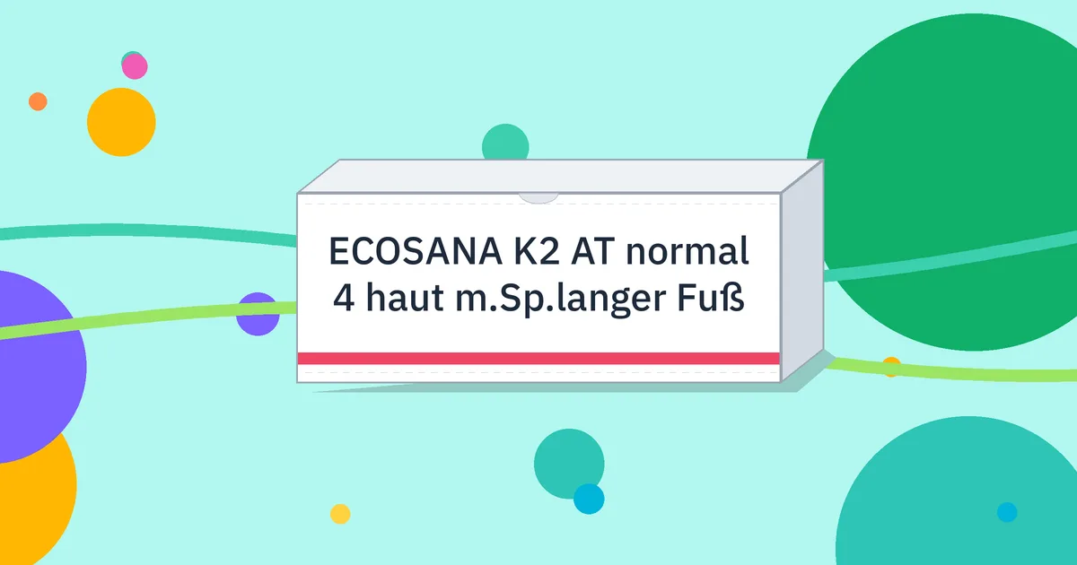 Symbolbild: Packung mit der Aufschrift ECOSANA K2 AT normal 4 haut m.Sp.langer Fuß (PZN 10956231) – Verfügbarkeit und Bezug in Apotheken in Frankfurt am Main