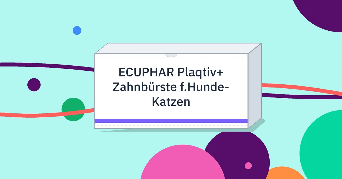Symbolbild: Packung mit der Aufschrift ECUPHAR Plaqtiv+ Zahnbürste f.Hunde-Katzen (PZN 20691839) – Verfügbarkeit und Bezug in Apotheken in Frankfurt am Main