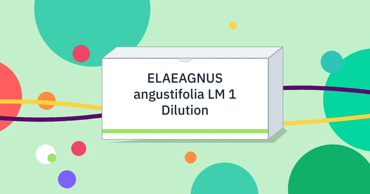 Symbolbild: Packung mit der Aufschrift ELAEAGNUS angustifolia LM 1 Dilution (PZN 13469193) – Verfügbarkeit und Bezug in Apotheken in Frankfurt am Main
