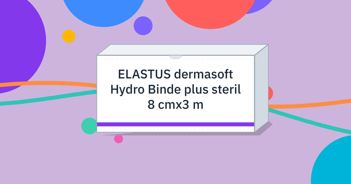 Symbolbild: Packung mit der Aufschrift ELASTUS dermasoft Hydro Binde plus steril 8 cmx3 m (PZN 09115213) – Verfügbarkeit und Bezug in Apotheken in Frankfurt am Main