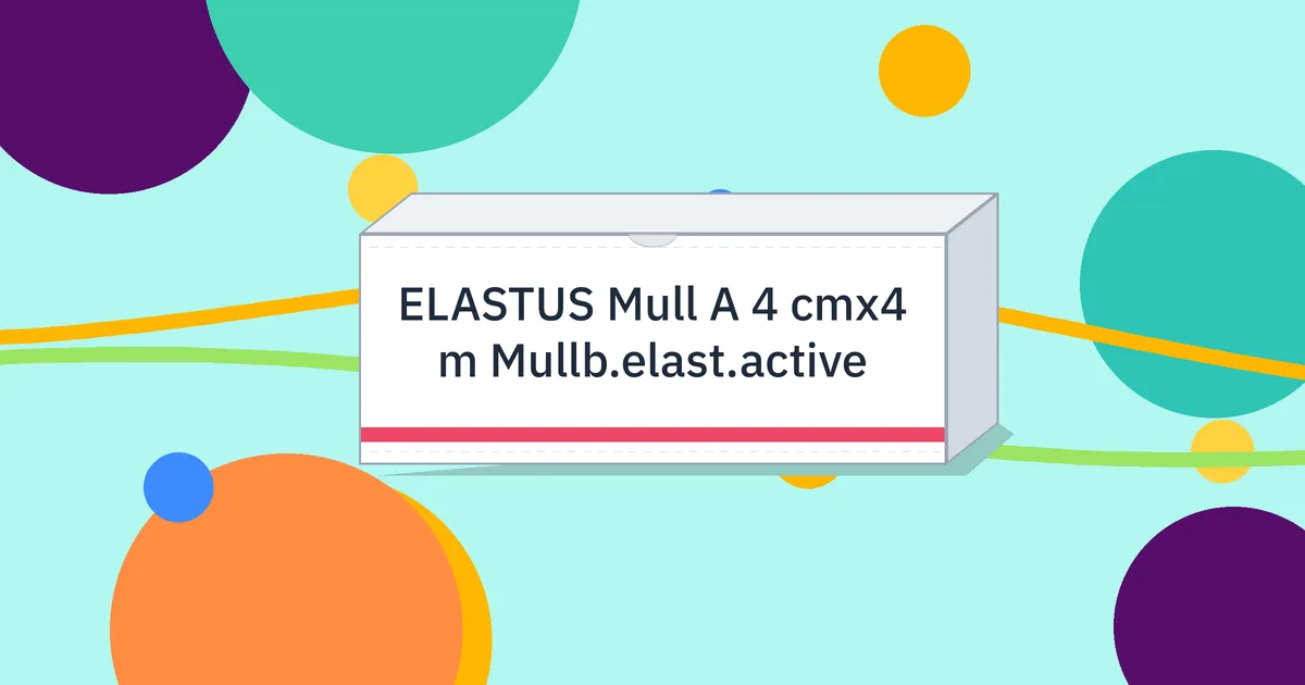 Symbolbild: Packung mit der Aufschrift ELASTUS Mull A 4 cmx4 m Mullb.elast.active (PZN 01312109) – Verfügbarkeit und Bezug in Apotheken in Frankfurt am Main
