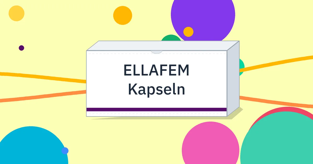 Symbolbild: Packung mit der Aufschrift ELLAFEM Kapseln (PZN 01009351) – Verfügbarkeit und Bezug in Apotheken in Frankfurt am Main