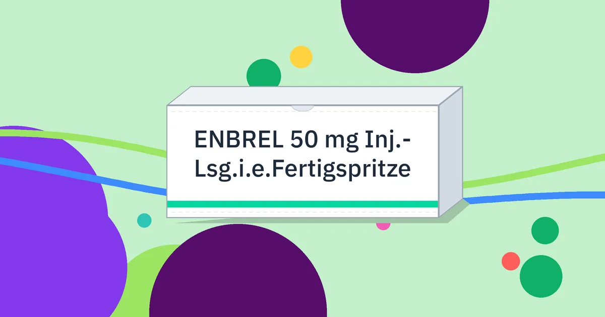 Symbolbild: Packung mit der Aufschrift ENBREL 50 mg Inj.-Lsg.i.e.Fertigspritze (PZN 02953365) – Verfügbarkeit und Bezug in Apotheken in Frankfurt am Main