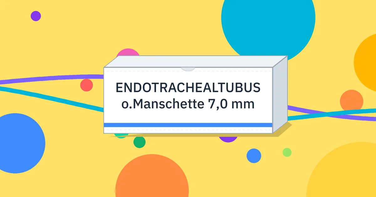 Symbolbild: Packung mit der Aufschrift ENDOTRACHEALTUBUS o.Manschette 7,0 mm (PZN 08887190) – Verfügbarkeit und Bezug in Apotheken in Frankfurt am Main