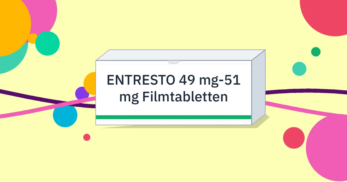 Symbolbild: Packung mit der Aufschrift ENTRESTO 49 mg-51 mg Filmtabletten (PZN 12453014) – Verfügbarkeit und Bezug in Apotheken in Frankfurt am Main