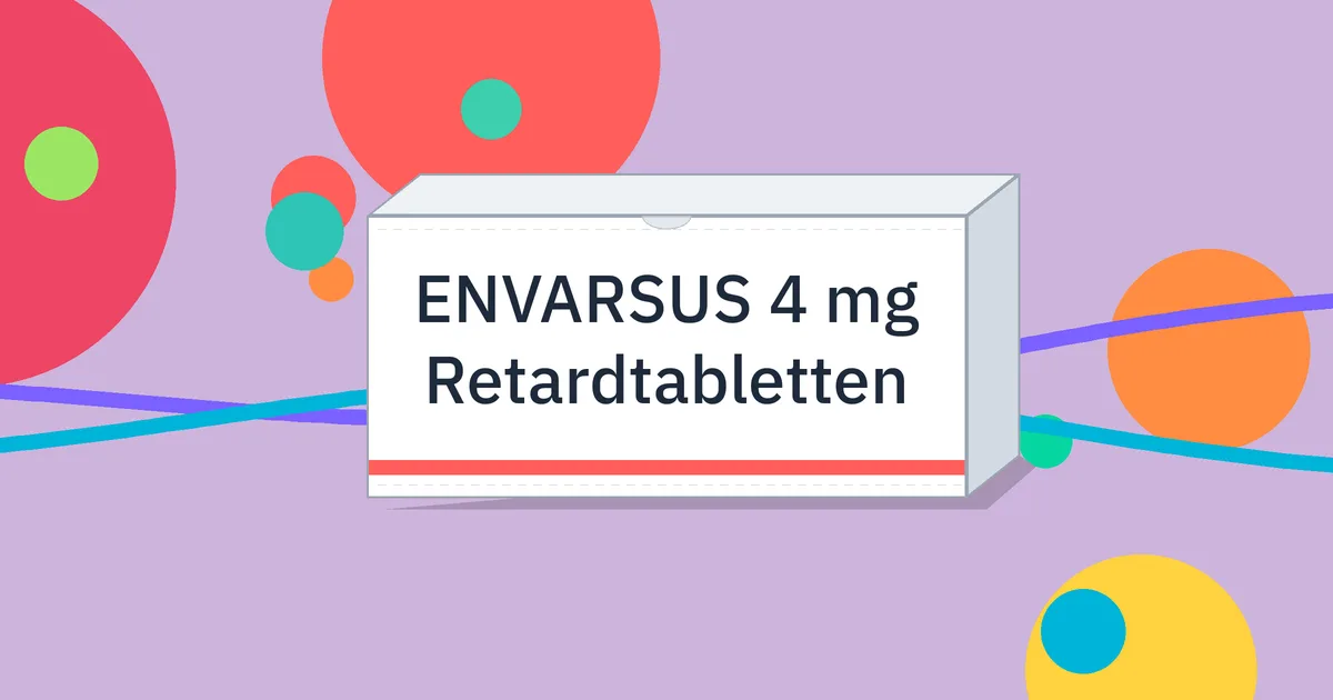 Symbolbild: Packung mit der Aufschrift ENVARSUS 4 mg Retardtabletten (PZN 13588673) – Verfügbarkeit und Bezug in Apotheken in Frankfurt am Main