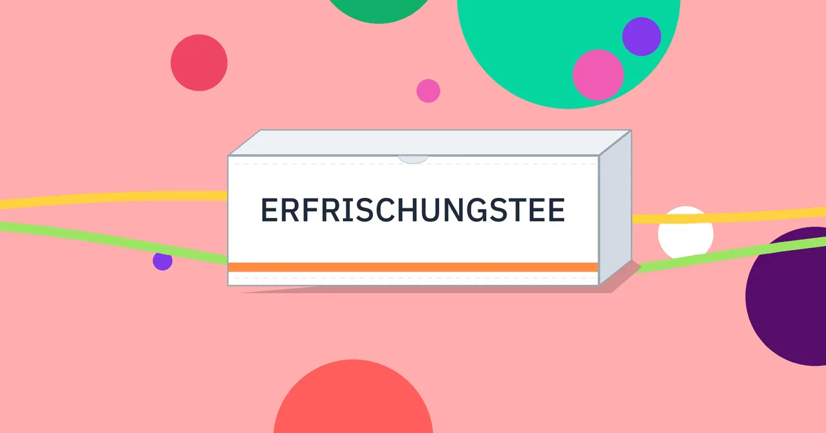 Symbolbild: Packung mit der Aufschrift ERFRISCHUNGSTEE (PZN 20278401) – Verfügbarkeit und Bezug in Apotheken in Frankfurt am Main