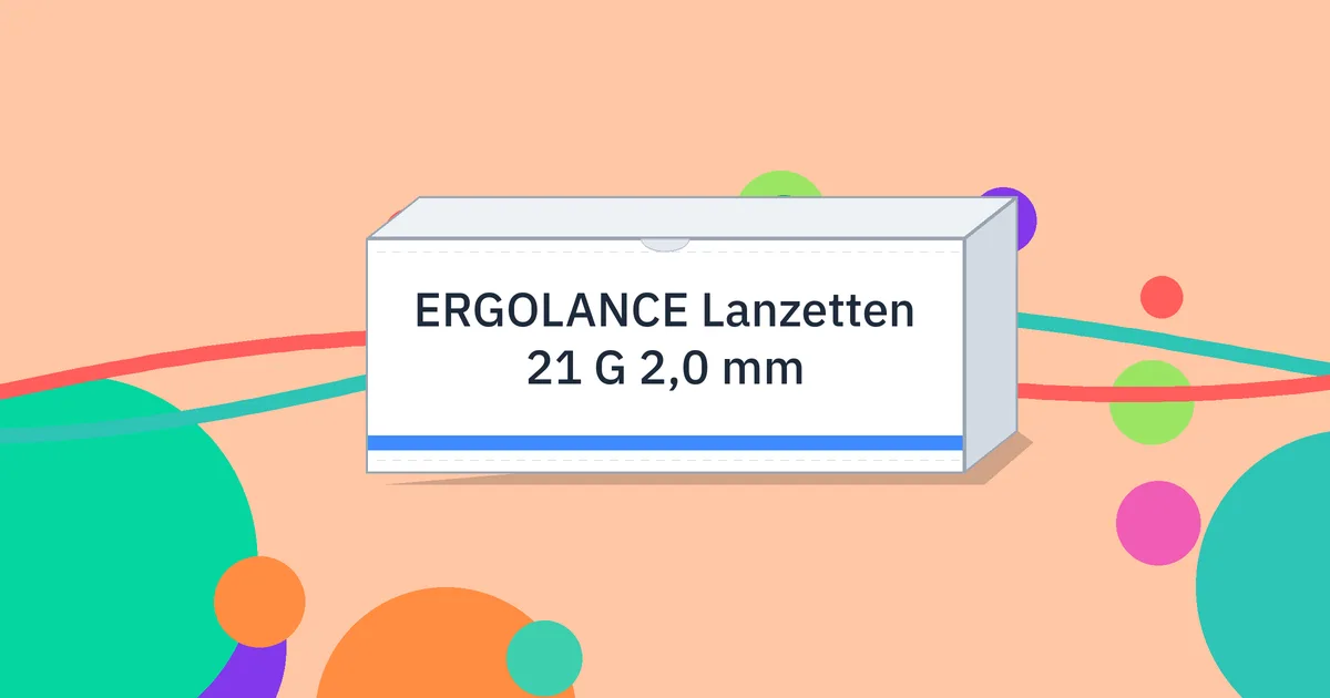 Symbolbild: Packung mit der Aufschrift ERGOLANCE Lanzetten 21 G 2,0 mm (PZN 13900745) – Verfügbarkeit und Bezug in Apotheken in Frankfurt am Main
