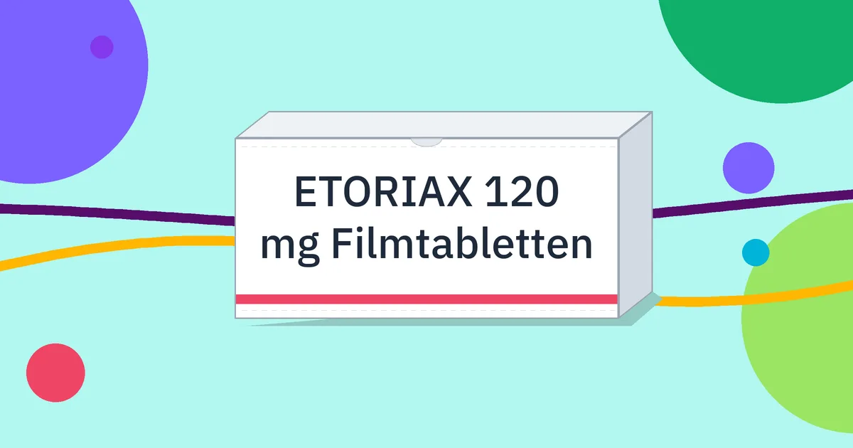 Symbolbild: Packung mit der Aufschrift ETORIAX 120 mg Filmtabletten (PZN 12653977) – Verfügbarkeit und Bezug in Apotheken in Frankfurt am Main