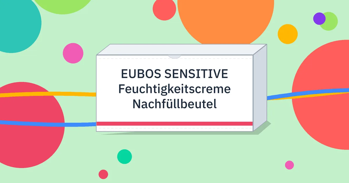 Symbolbild: Packung mit der Aufschrift EUBOS SENSITIVE Feuchtigkeitscreme Nachfüllbeutel (PZN 17590827) – Verfügbarkeit und Bezug in Apotheken in Frankfurt am Main