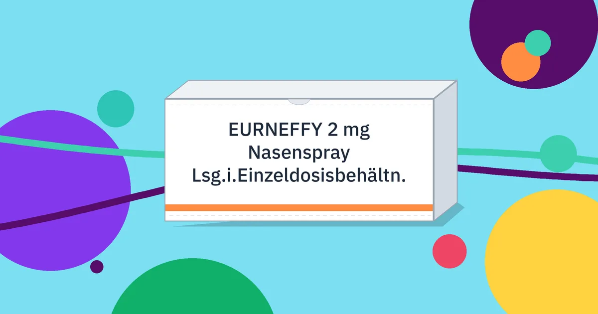 Symbolbild: Packung mit der Aufschrift EURNEFFY 2 mg Nasenspray Lsg.i.Einzeldosisbehältn. (PZN 19788019) – Verfügbarkeit und Bezug in Apotheken in Frankfurt am Main