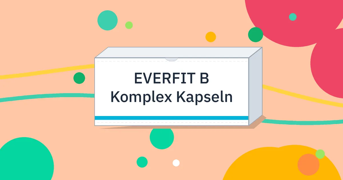 Symbolbild: Packung mit der Aufschrift EVERFIT B Komplex Kapseln (PZN 16039300) – Verfügbarkeit und Bezug in Apotheken in Frankfurt am Main