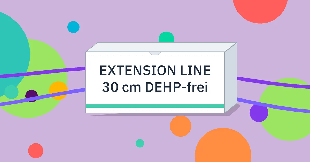 Symbolbild: Packung mit der Aufschrift EXTENSION LINE 30 cm DEHP-frei (PZN 18016645) – Verfügbarkeit und Bezug in Apotheken in Frankfurt am Main