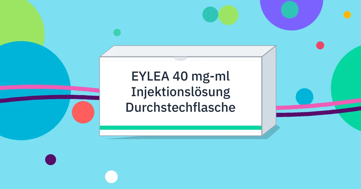 Symbolbild: Packung mit der Aufschrift EYLEA 40 mg-ml Injektionslösung Durchstechflasche (PZN 10391042) – Verfügbarkeit und Bezug in Apotheken in Frankfurt am Main