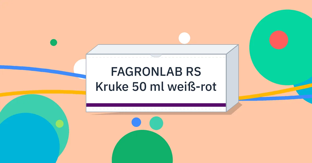 Symbolbild: Packung mit der Aufschrift FAGRONLAB RS Kruke 50 ml weiß-rot (PZN 20912335) – Verfügbarkeit und Bezug in Apotheken in Frankfurt am Main