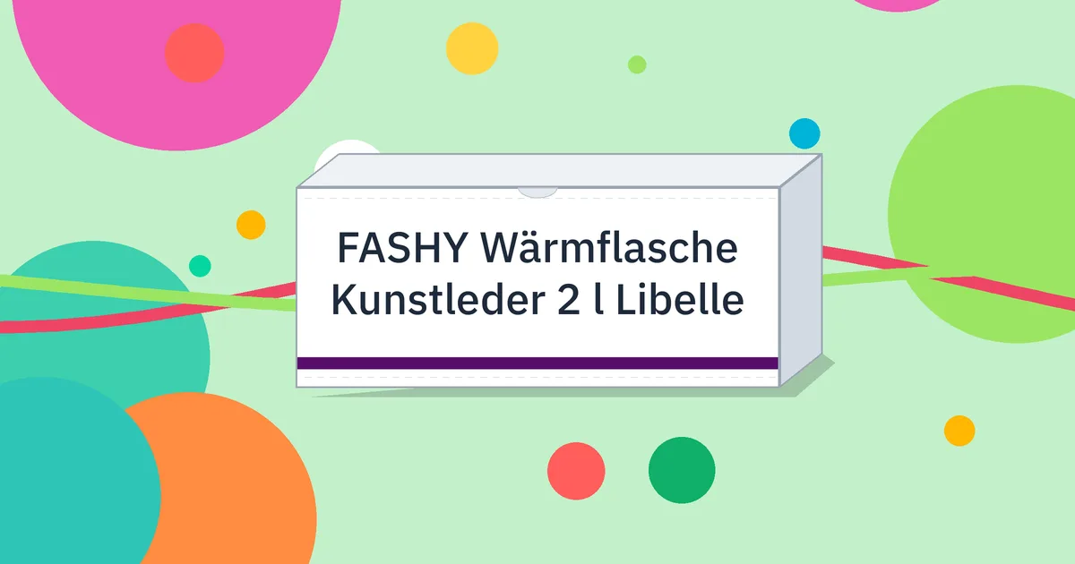 Symbolbild: Packung mit der Aufschrift FASHY Wärmflasche Kunstleder 2 l Libelle (PZN 19137411) – Verfügbarkeit und Bezug in Apotheken in Frankfurt am Main