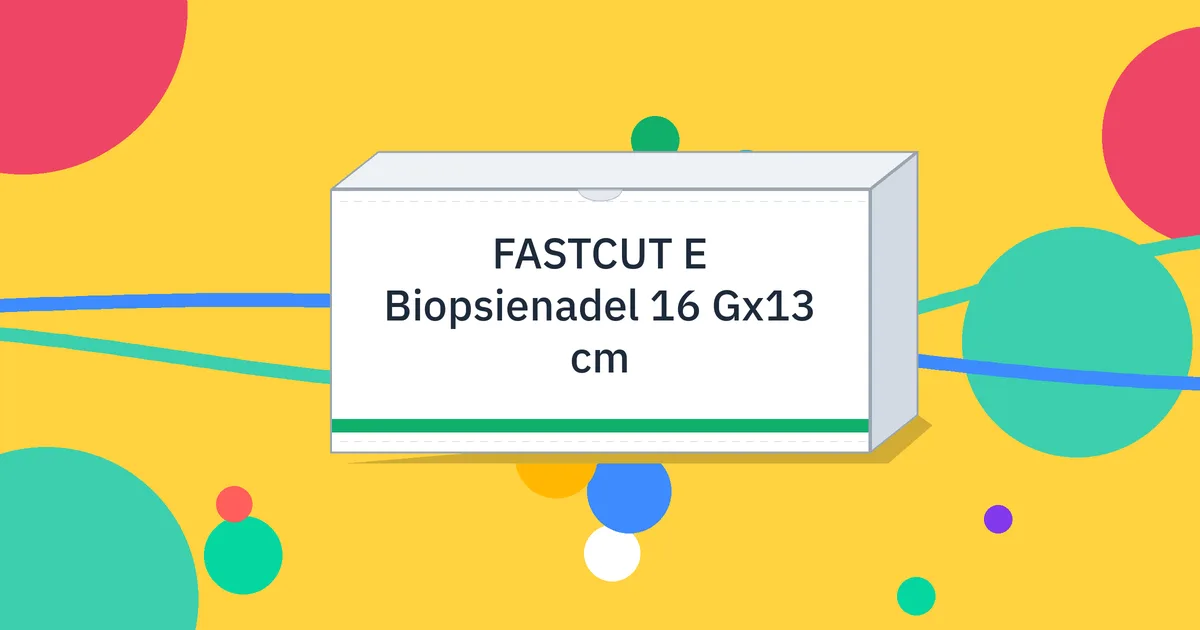 Symbolbild: Packung mit der Aufschrift FASTCUT E Biopsienadel 16 Gx13 cm (PZN 16922463) – Verfügbarkeit und Bezug in Apotheken in Frankfurt am Main