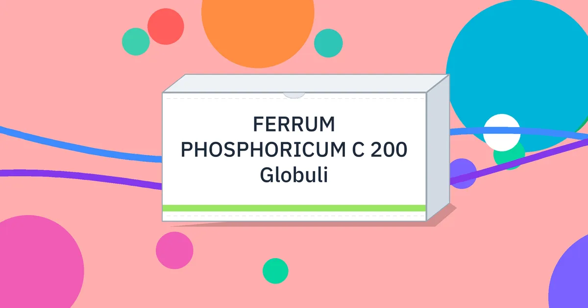 Symbolbild: Packung mit der Aufschrift FERRUM PHOSPHORICUM C 200 Globuli (PZN 04217328) – Verfügbarkeit und Bezug in Apotheken in Frankfurt am Main
