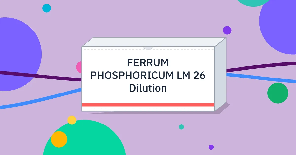 Symbolbild: Packung mit der Aufschrift FERRUM PHOSPHORICUM LM 26 Dilution (PZN 12852263) – Verfügbarkeit und Bezug in Apotheken in Frankfurt am Main