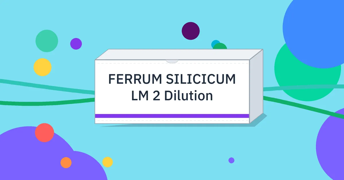 Symbolbild: Packung mit der Aufschrift FERRUM SILICICUM LM 2 Dilution (PZN 12852889) – Verfügbarkeit und Bezug in Apotheken in Frankfurt am Main