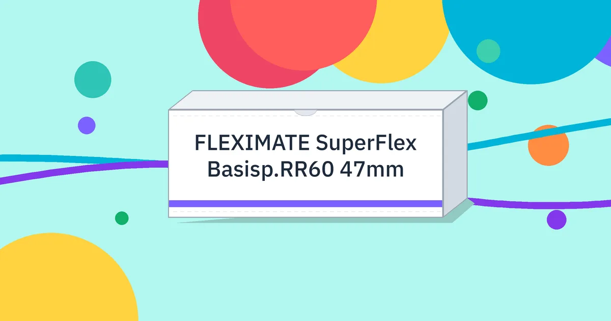 Symbolbild: Packung mit der Aufschrift FLEXIMATE SuperFlex Basisp.RR60 47mm (PZN 09070315) – Verfügbarkeit und Bezug in Apotheken in Frankfurt am Main
