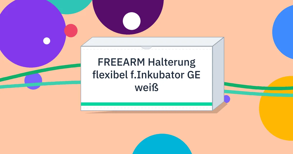Symbolbild: Packung mit der Aufschrift FREEARM Halterung flexibel f.Inkubator GE weiß (PZN 19974992) – Verfügbarkeit und Bezug in Apotheken in Frankfurt am Main