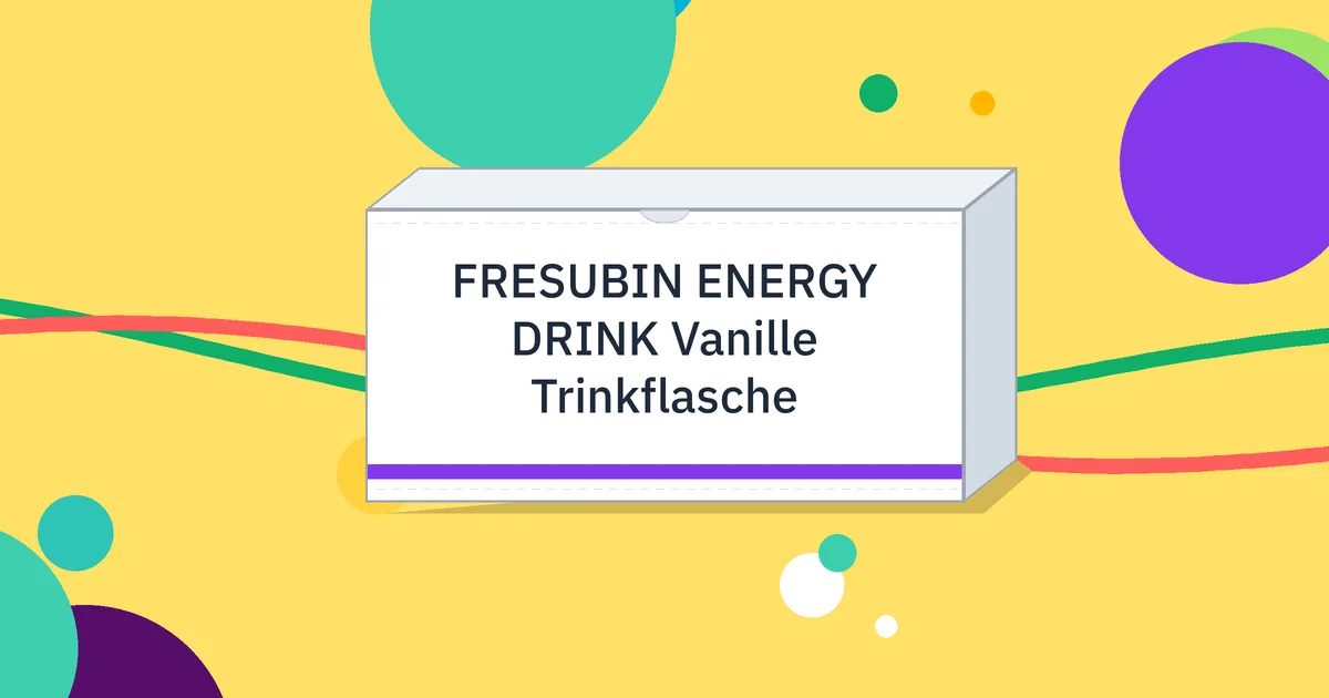 Symbolbild: Packung mit der Aufschrift FRESUBIN ENERGY DRINK Vanille Trinkflasche (PZN 18791812) – Verfügbarkeit und Bezug in Apotheken in Frankfurt am Main